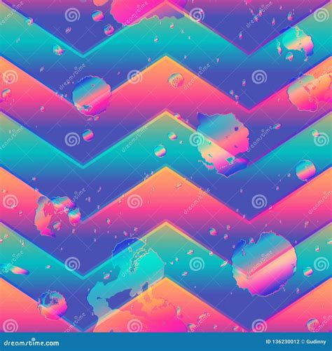 Abstract Zigzag Pattern With Grunge Effect Stock Vector Illustration Of Colorful Color 136230012