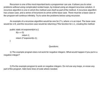 Programming With Recursion Computer Science Worksheet TPT