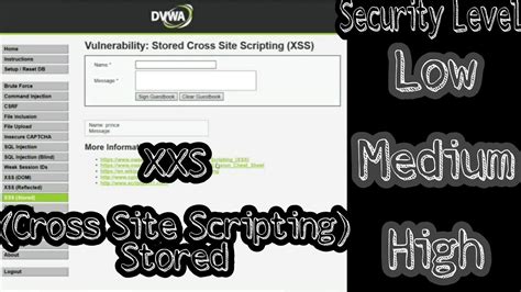 Xss Cross Site Scripting Stored Dvwa Xss In Tamil Low Medium