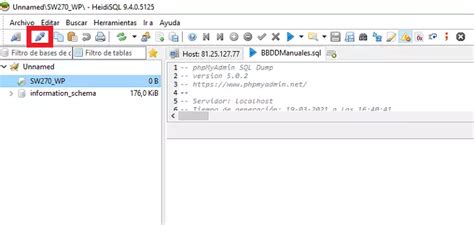 How To Import A Sql File Into My Database In Swpanel With Heidisql