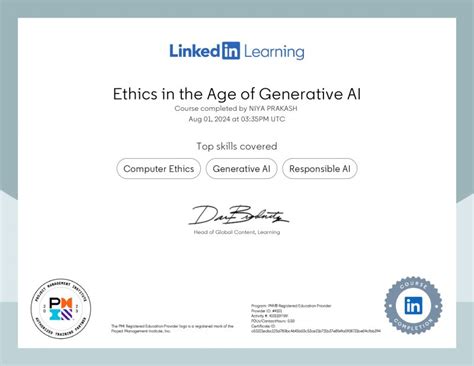 Niya Prakash On Linkedin Ethics Generativeai Linkedinlearning