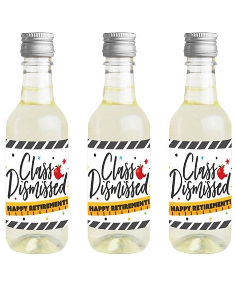 Big Dot Of Happiness Teacher Retirement Mini Wine Champagne Bottle