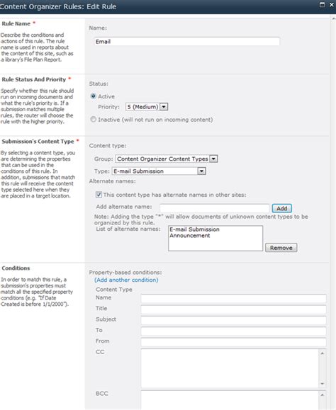 Records Management Features In Sharepoint 2010 Part 6 Content Organizer Please See An