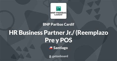 Hr Business Partner Jr Reemplazo Pre Y Pos At Bnp Paribas Cardif