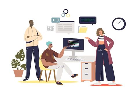 Premium Vector Team Of Web Developers And Programmers Working