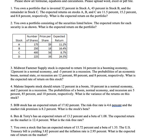 solved please show all formulae equations and calculations
