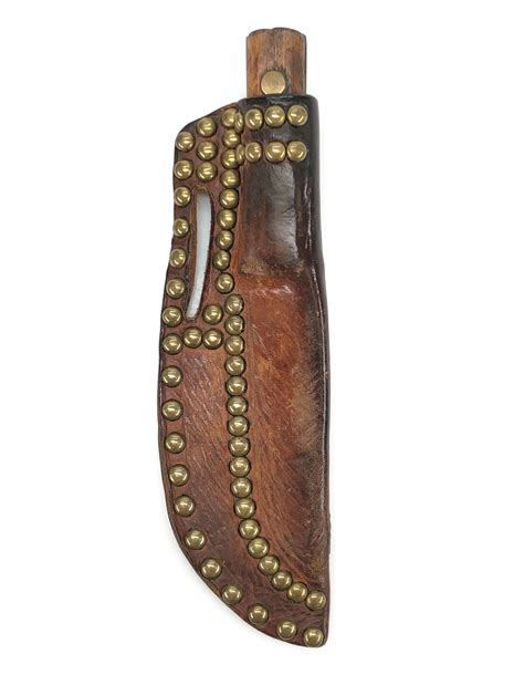 Lot 19th C Blackfoot Tacked Leather Sheath And Trade Knife