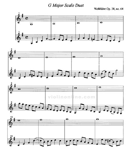 Violin Online G Major Violin Scale Duet