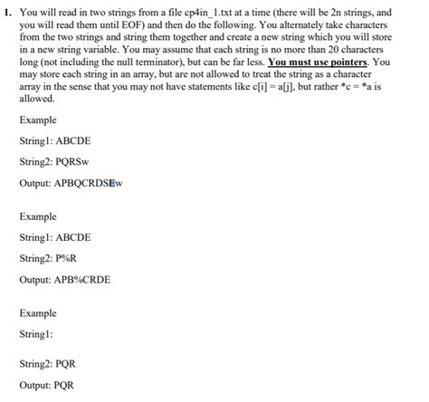 Solved You Will Read In Two Strings From A File Chegg