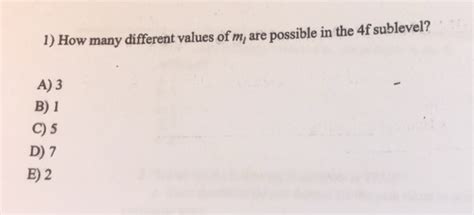 solved 1 how many different values of m are possible in