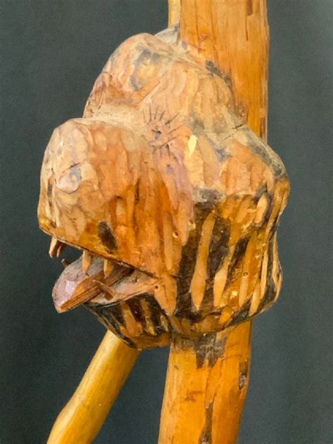 Lot With 3 Wooden Hiking Or Walking Sticks Auction