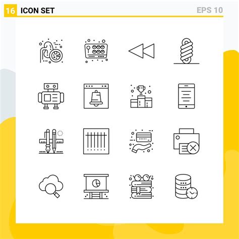 16 Universal Outlines Set For Web And Mobile Applications Alert Toy Backward Science Coil