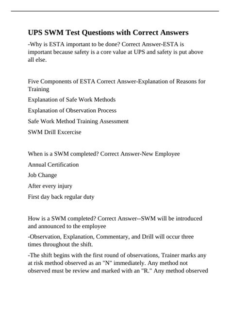 Ups Swm Test Questions With Correct Answers Ups Swm Stuvia Us