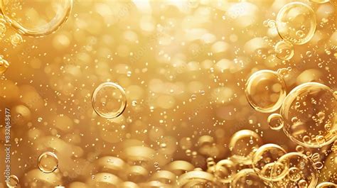 Luxury Gold Bubbles Background With Golden Shining Glowing Glitter