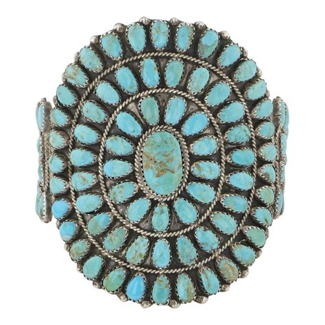 Lot Larry Moses Begay Navajo Vintage Kingman Turquoise Cluster Cuff