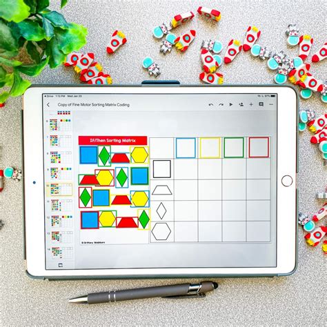 Sorting Matrix Coding Fine Motor