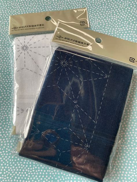 Olympus Sashiko Star Hex Pattern Preprinted Hana Fukin Sashiko Cloth