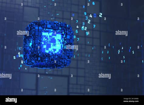 Big Data Abstract Background From Cubes Abstract Futuristic Cubes Shape Background Blockchain