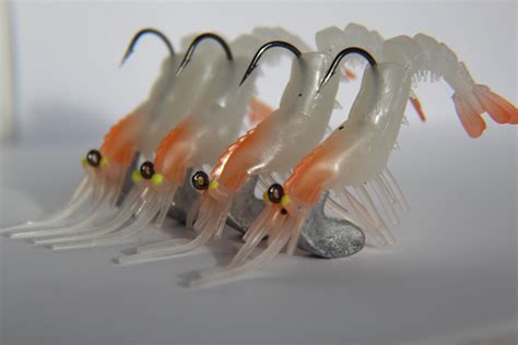 Mojo Tackle Co 4 Piece Set 12g 70mm Soft Plastic Artificial Shrimp Bait Pineapple Express