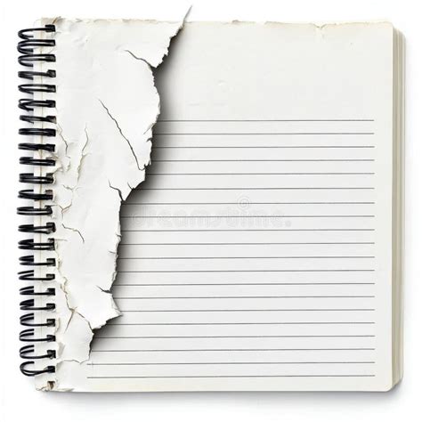 Ai Image Torn White Paper Notebook Spiral Bound Blank Lines