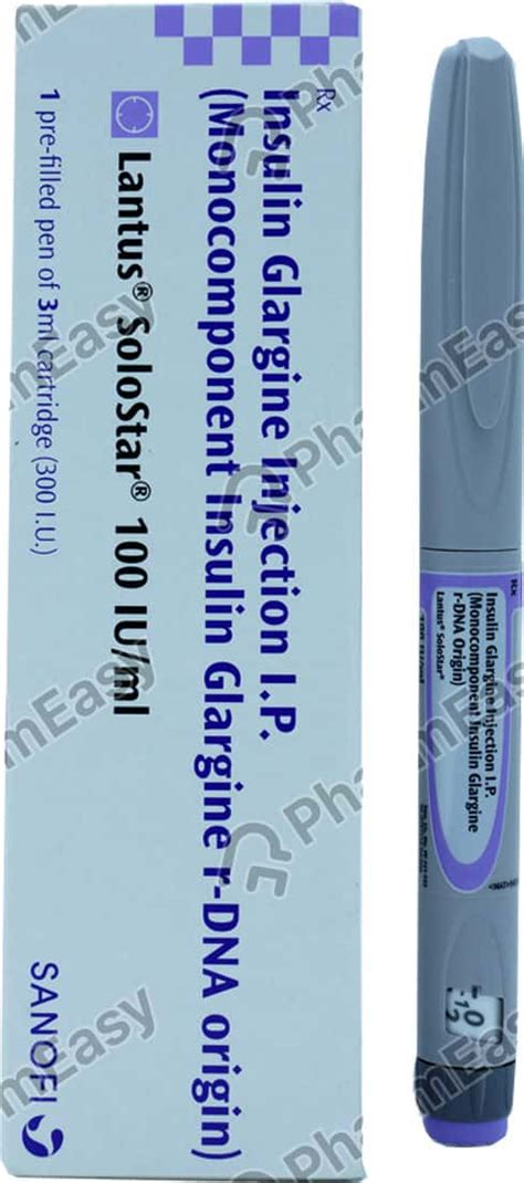Lantus Solostar 100 Iuml Solution For Injection 3 Uses Side