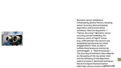 Biometric Sensor Reliability Comprehensive Analysis Of Performance And Biometric Sensor Reliability Comprehensive Analysis Of Performance And