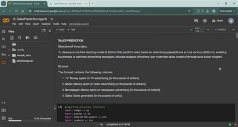 Afrah K On Linkedin Codsoft Salesprediction Machinelearning Python Datascience
