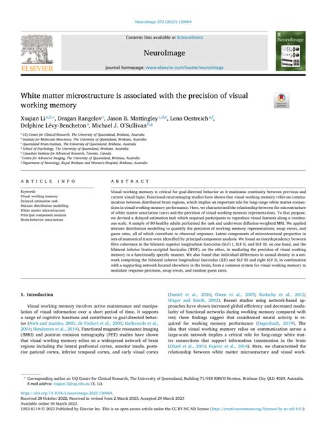 Pdf White Matter Microstructure Is Associated With The Precision Of