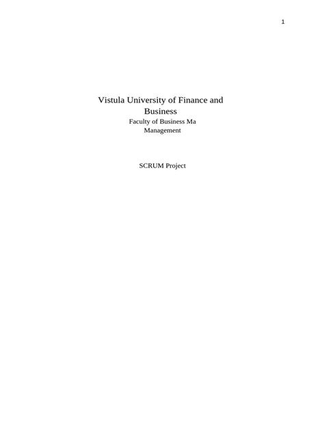 Scrum Project Example 1 Pdf Scrum Software Development Business