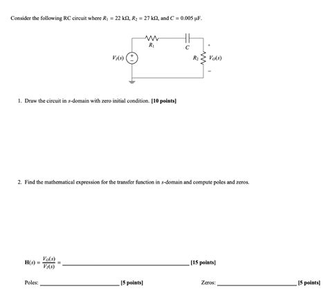 Solved Consider The Following RC Circuit Where Chegg