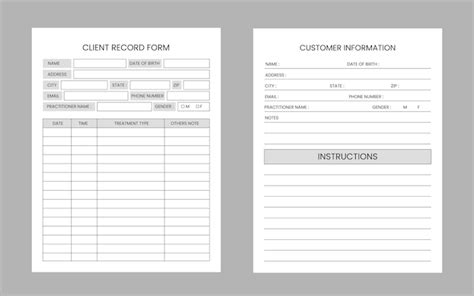 Premium Vector Client Record Form Template Vector