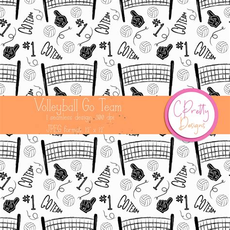 Volleyball Seamless Pattern Repeating File For Fabric Printing
