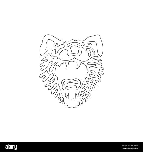 Single One Line Drawing Of Biting Attacks Tasmania Devil Abstract Art Continuous Line Draw