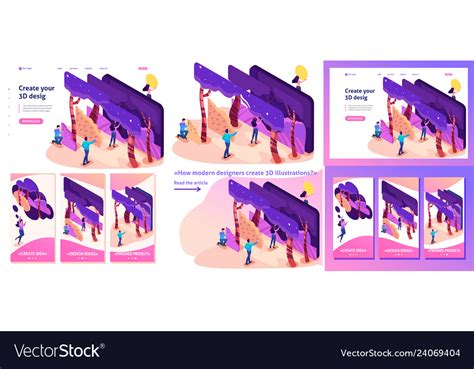 Isometric Program For Creating 3d Royalty Free Vector Image
