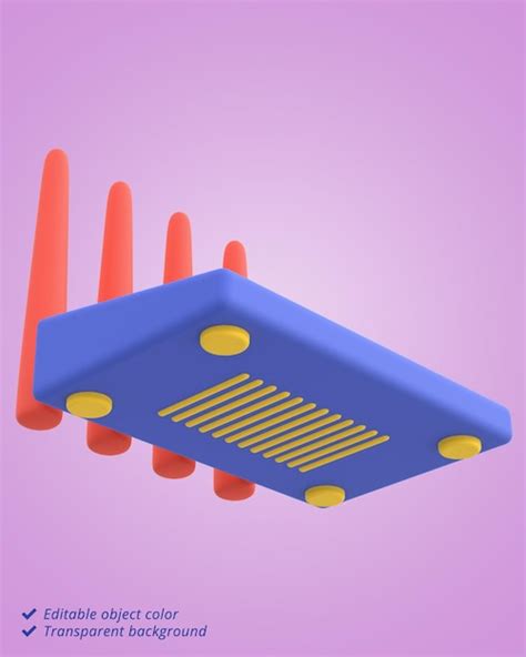 Premium Psd 3d Illustration Of A Computer Network Router
