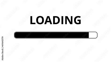 Black Color Loading Bar On White Background Loading Transfer In Effect