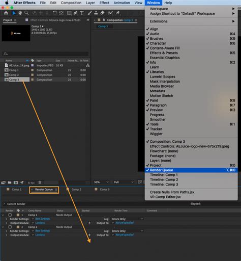 How To Render In After Effects AEJuice