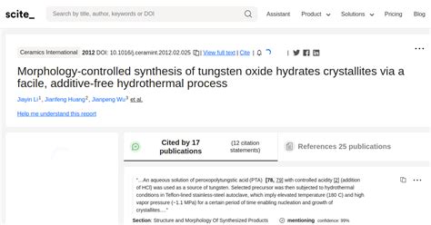 [citation Report] Morphology Controlled Synthesis Of Tungsten Oxide Hydrates Crystallites Via A