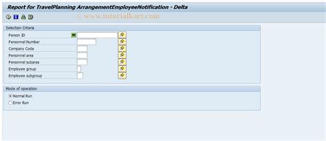 PTRM PLARR DELTA UP SAP Tcode Delta Upload TrvPlArrgNotifcation