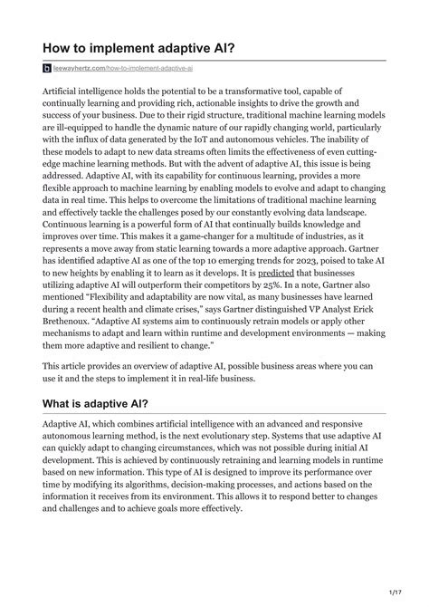 how to implement adaptive ai pdf