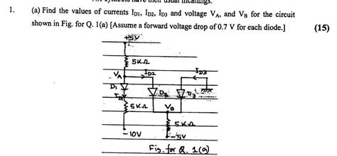 Solved A Find The Values Of Currents Id1id2id3 And