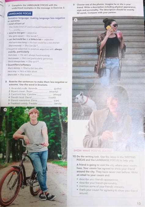 7 Complete The Language Focus With The Underlined Examples In The