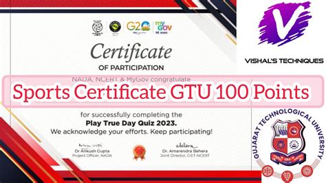Gtu 100 Points Certificate At Barry Atchison Blog