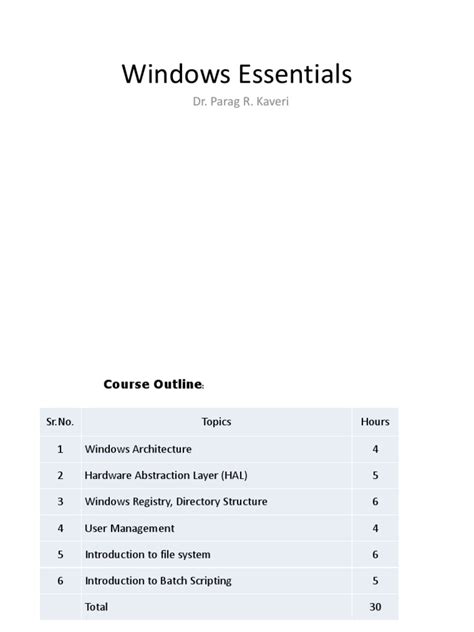 Windows Essentials 1 Pdf Kernel Operating System Operating System