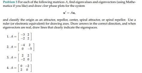 Solved Problem For Each Of The Following Matrices A Find Chegg