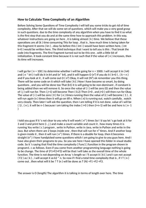 Summary How To Calculate Time Complexity Of An Algorithm Data Structures And Algorithms