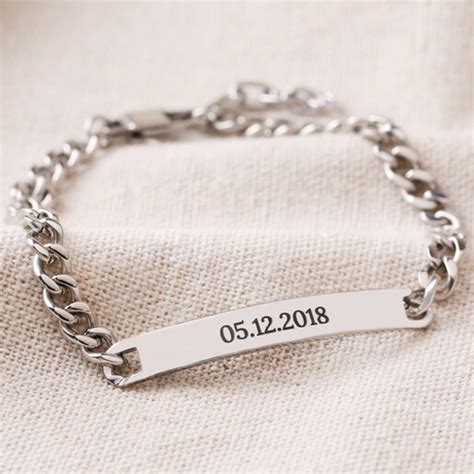 Personalised Mens Stainless Steel Id Bracelet Lisa Angel