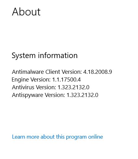 Windows Defender Virus Definitions Update Question Page 2 Windows 10 Forums