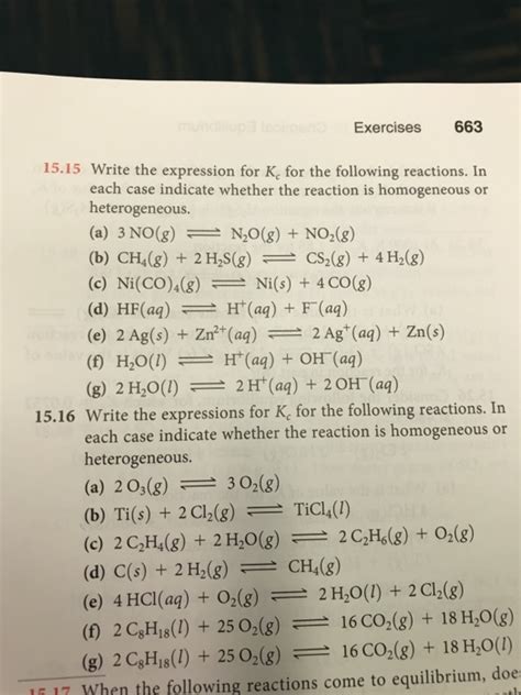 Solved Write The Expression For K C For The Following Chegg