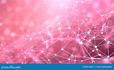 Abstract Visualization of a Neural Network Post Deep Learning in an AI System in Pink Stock ...